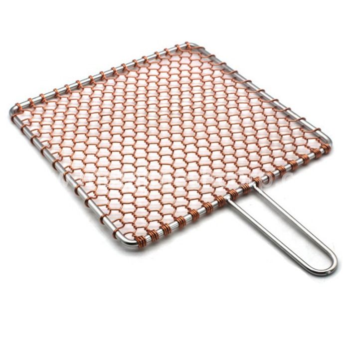 BBQ Barbeque Mesh Grill Net with Handle Factory